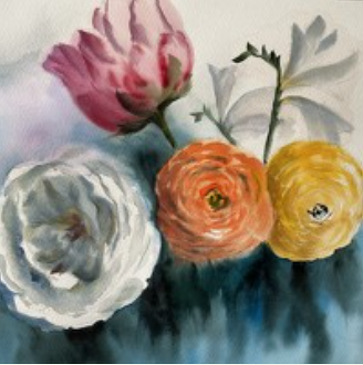Course "Watercolor flowers"